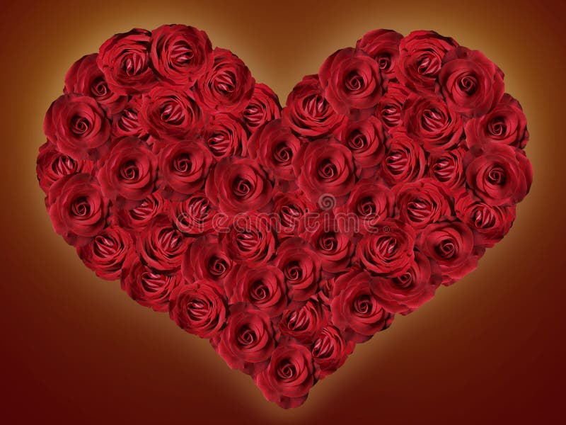 Kader In De Vorm Van Een Hart Van Rode Rozen Stock Foto - Afbeelding ...