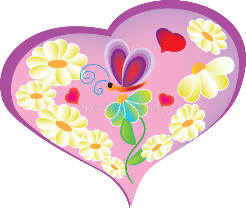 Spring floral heart stock illustration. Illustration of floral - 12695693