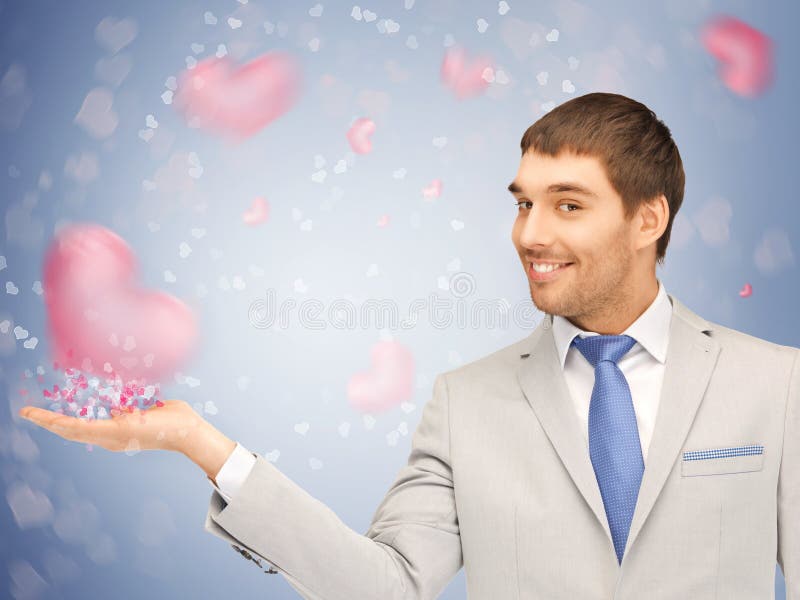 Harten op de palm stock foto. Image of zaken, soort, gebaar - 38611728