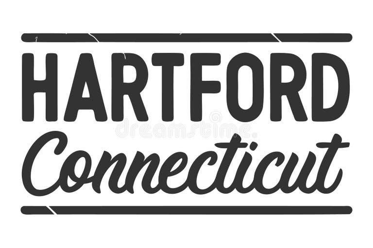 Hartford, Connecticut Script Typography Vector Tshirt Design Stock ...