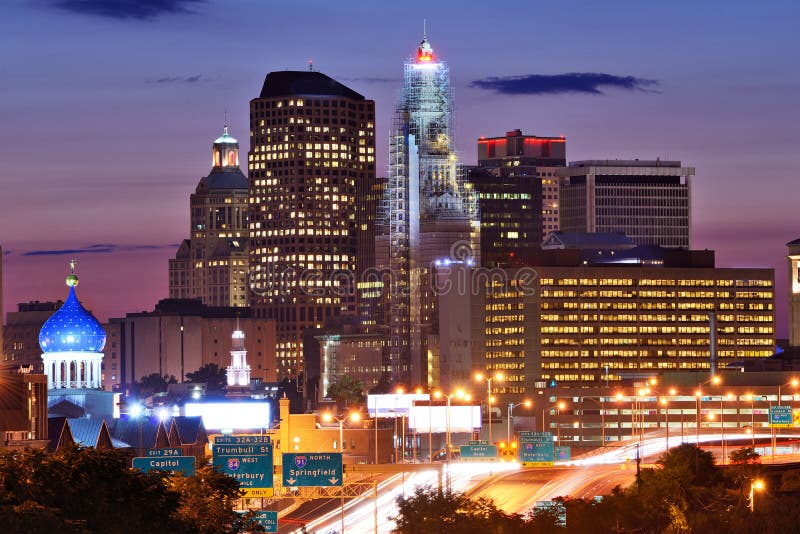 Downtown Hartford, Connecticut Skyline Stock Photo - Image of ...