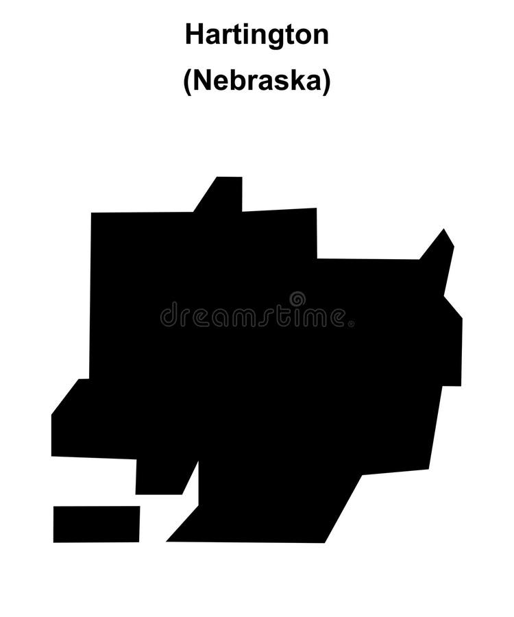 Hartington outline map stock vector. Illustration of city - 387553076