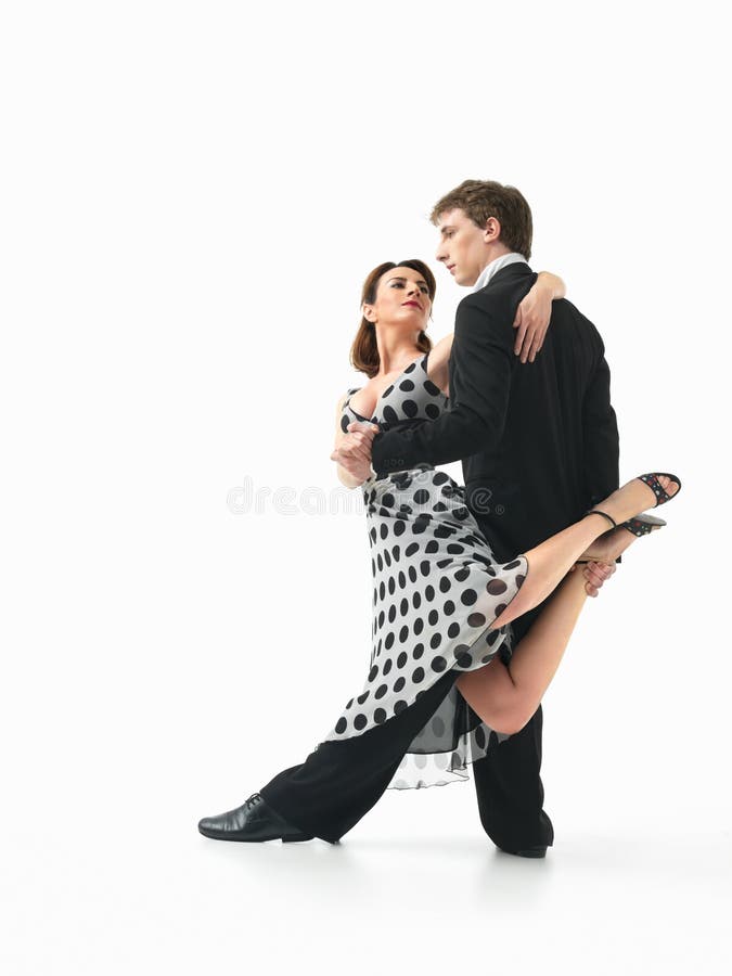 Gepassioneerd Dansend Stel Op Witte Achtergrond Stock Foto - Image of ...