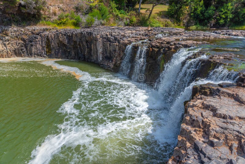 Haruru Falls in New Zealand Stock Image - Image of travel, outside ...