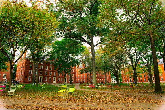 Harvard campus in the fall editorial photo. Image of fall - 55484826