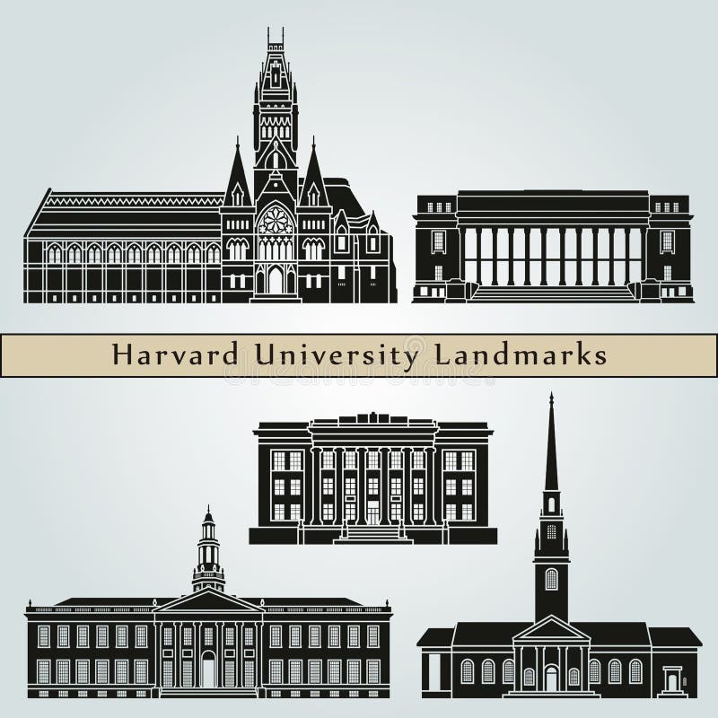 Harvard University Landmarks Stock Vector - Illustration of skyscraper ...