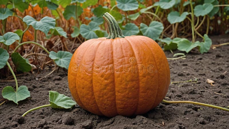 Harvest Bounty Vibrant Pumpkin Patch Overlooking the Earth Stock ...