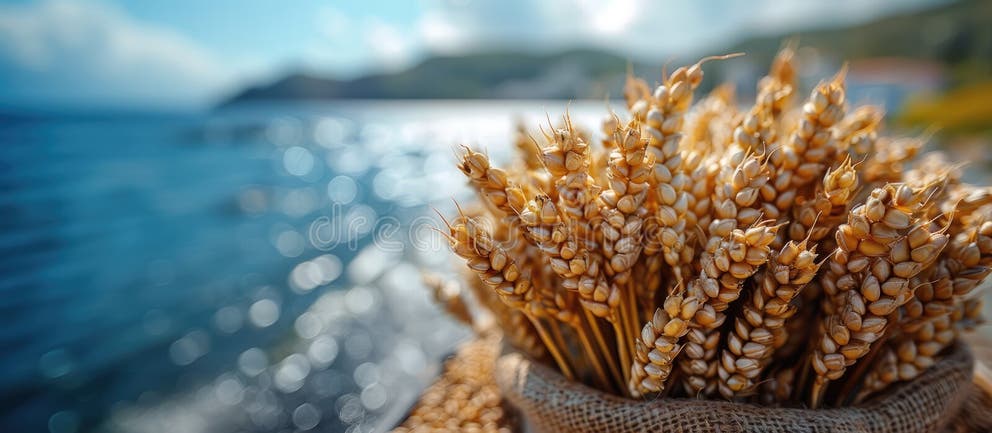 Harvest Grain, Crops Wheat and Corn at the Seaport for Export. Stock ...
