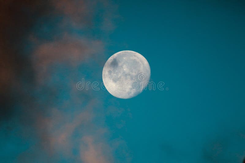 Harvest moon blue skies stock image. Image of planet - 127316047