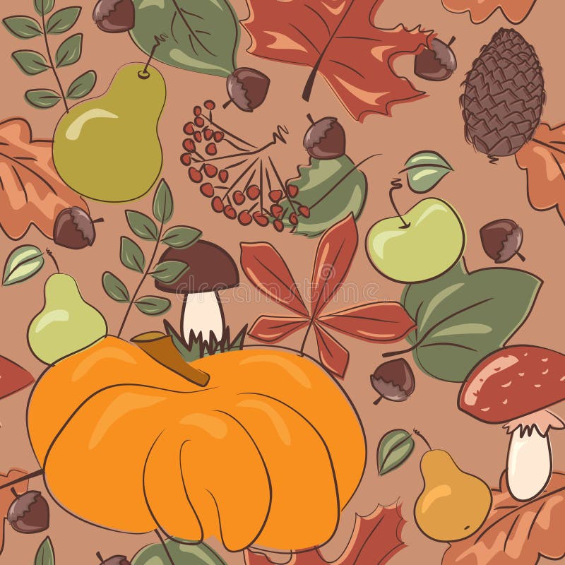 Harvest seamless pattern stock vector. Illustration of fabric - 36158181