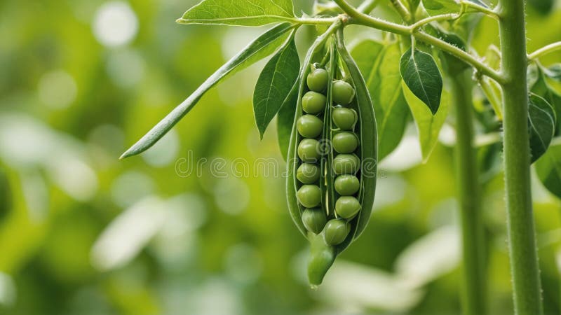 Harvest Time Vibrant Green Peas in Pod Banner Stock Illustration ...