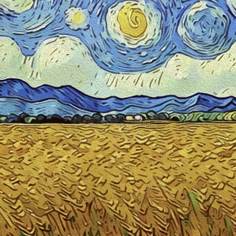 Harvest. Wheat Field . Oil Painting. Artistic Brush Strokes Stock ... Harvest. Wheat Field . Oil Painting. Artistic Brush Strokes Stock ...