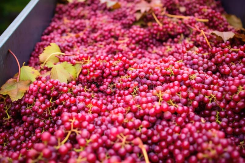 Harvested Red Grape Clusters for Wine Production Stock Image - Image of ...