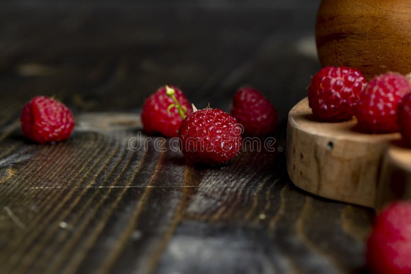 Harvested Red Ripe Raspberries in the Kitchen Stock Image - Image of ...