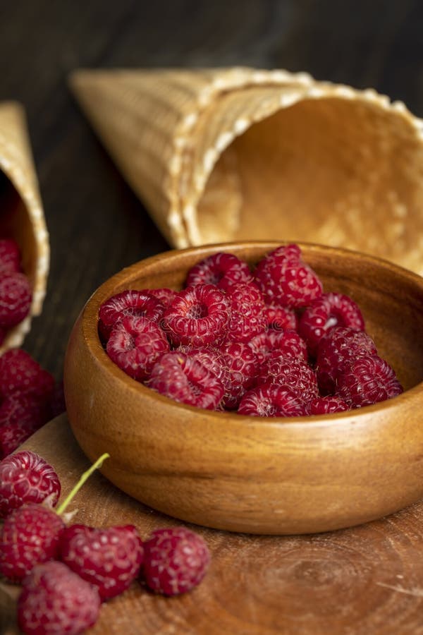 Harvested Red Ripe Raspberries in the Kitchen Stock Photo - Image of ...