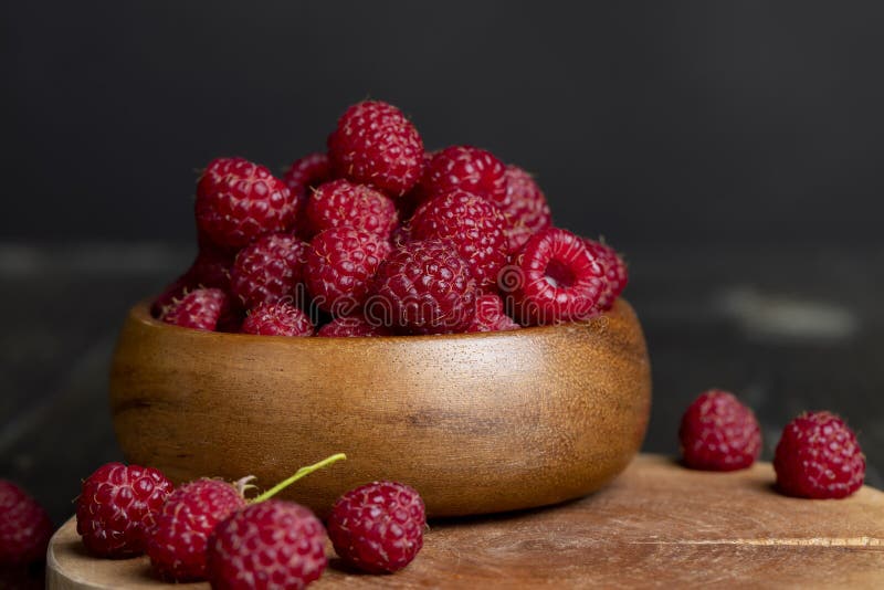 Harvested Red Ripe Raspberries in the Kitchen Stock Image - Image of ...