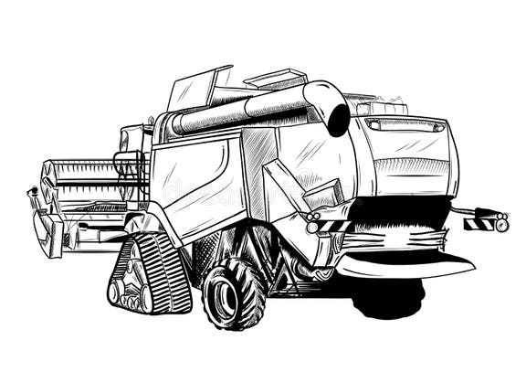 Harvester Drawing Stock Illustrations – 1,794 Harvester Drawing Stock ...