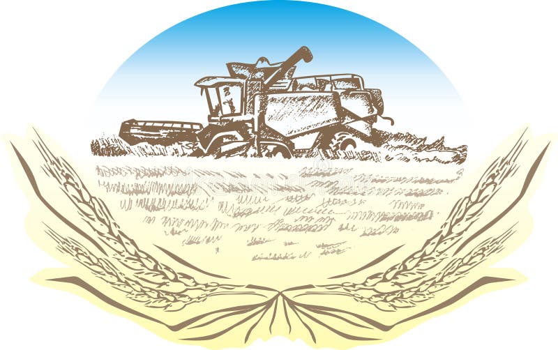 Blue Rural Agricultural Combine Harvester Stock Illustrations – 750 ...