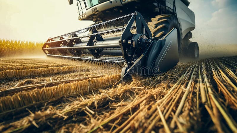 Harvester Cropping a Field, Precision and Efficiency of Modern ...