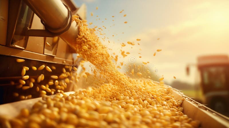 Harvester Unloading Fresh Corn Maize Seeds Stock Illustrations – 6 ...