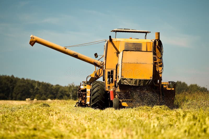 Harvester working stock photo. Image of ripe, growth - 15744664