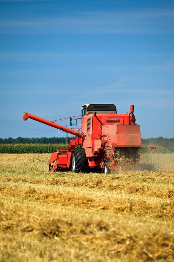 Harvester working stock image. Image of harvester, grain - 15744665