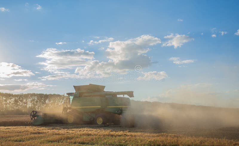 Harvesting Combine in the Field Editorial Stock Photo - Image of farm ...