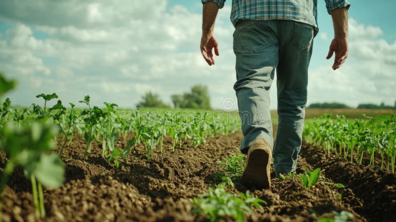 Harvesting Farmer in Field stock image. Image of field - 387711243