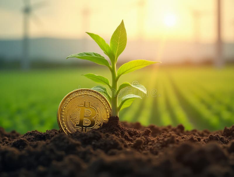 Harvesting Renewable Wealth: Golden Coin As a Sprouting Seedling Stock ...