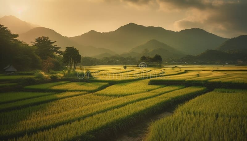 Harvesting Rice in Sa Pa, a Tranquil Beauty in Nature Generated by AI ...