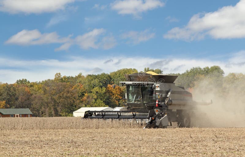 Combining Soybeans stock photo. Image of harvest, farm - 14767206