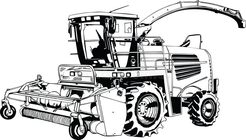 Harvesting Tractor Line Icon, Outline Sign, Linear Symbol, Vector, Flat ... Harvesting Tractor Line Icon, Outline Sign, Linear Symbol, Vector, Flat ...