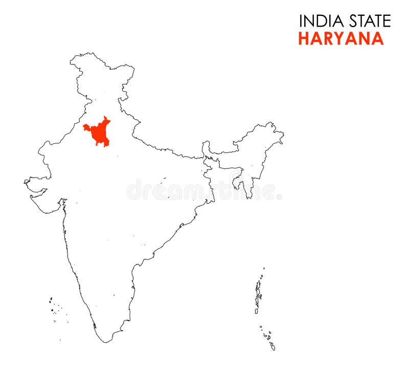 Haryana Map of Indian State. Haryana Map Vector Illustration Stock ...