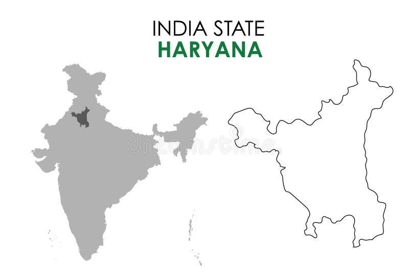 Haryana Map of Indian State. Haryana Map Vector Illustration Stock ...