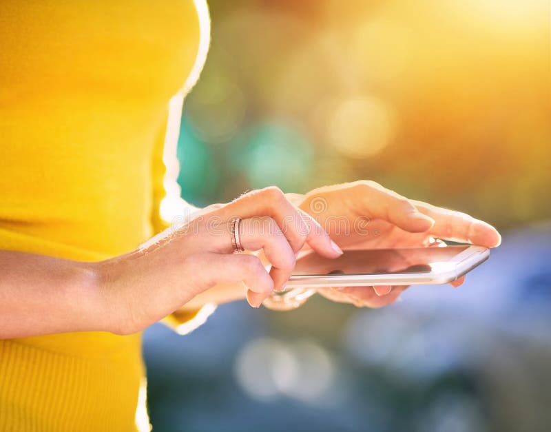 It Has Everything she Needs in a Smartphone. an Unrecognizable Young ...