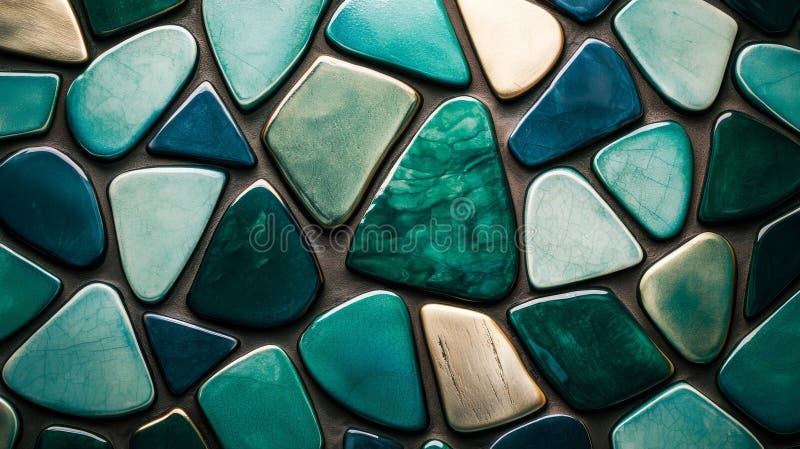 It Has an Irregular, Organic Pattern that Depicts a Teal Mosaic Tile ...