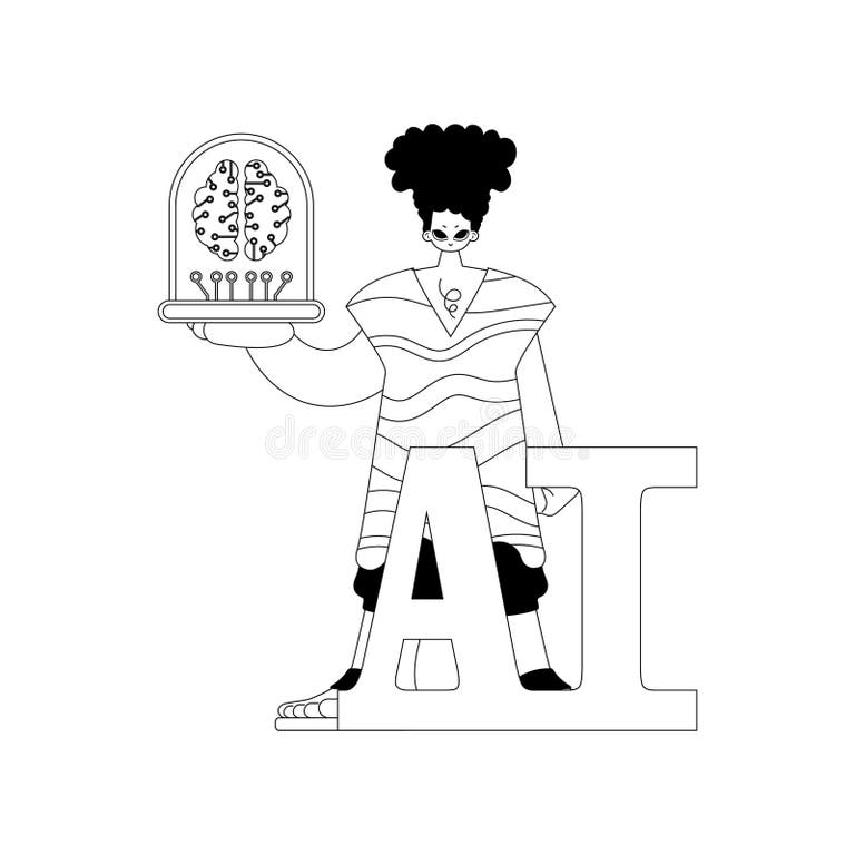 He Has a Linear, Vector Based AI Model in His Grasp Stock Vector ...