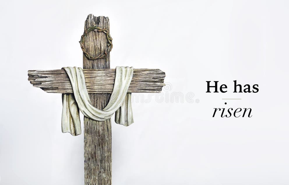He Has Risen Cross and Words Stock Image - Image of symbol, jesus: 52261449