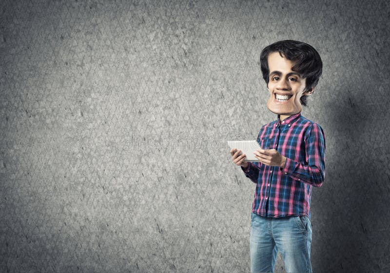 He has smart head stock photo. Image of device, mind - 67549016