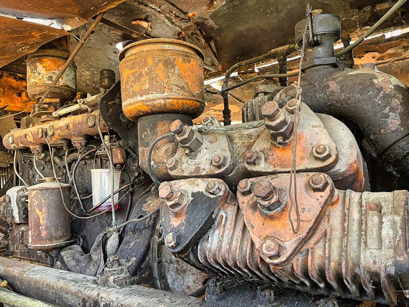 An old tractor engine stock image. Image of abandoned - 315485091