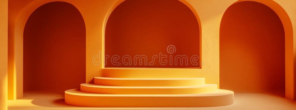 It Has a Yellow Material Stage Center with a Sleek and Modern Design ...