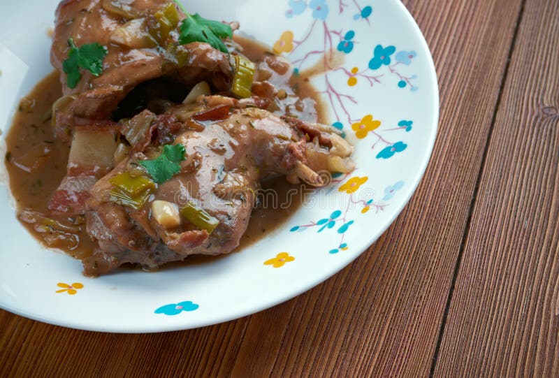 Hasenpfeffer stew rabbit stock image. Image of meat, closeup - 49064319