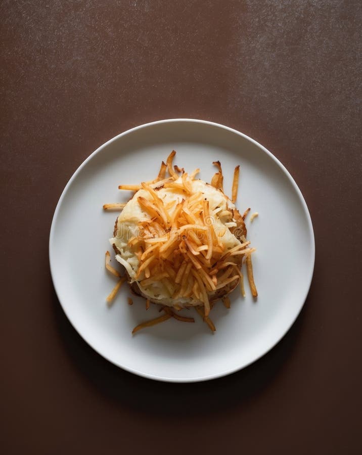 Hash Brown - Breakfast Potato Meal on White Plate with Fried Brown ...
