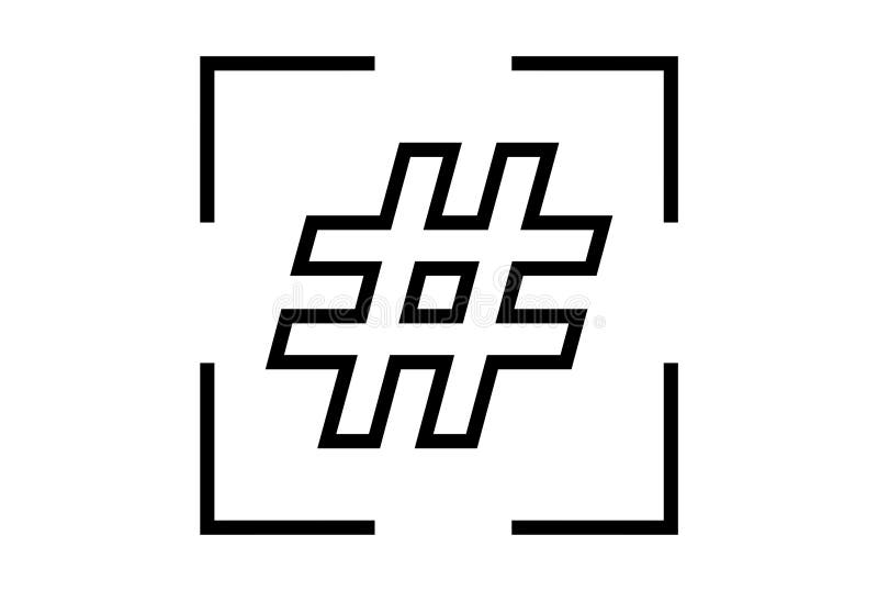 Hash Symbol Spotlighted on Black Background Stock Illustration ...