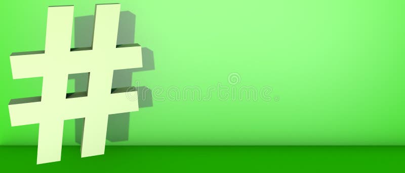 Hash Symbol Spotlighted on Black Background Stock Illustration ...