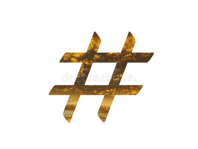 Hash Tag of the Alphabet Made with a Yellow Pattern of Yellow Clouds on ...