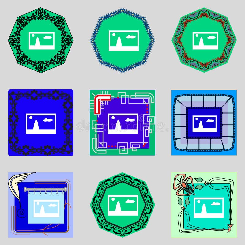 Hash Tag Icon. Set Colourful Buttons Sign Stock Illustration ...