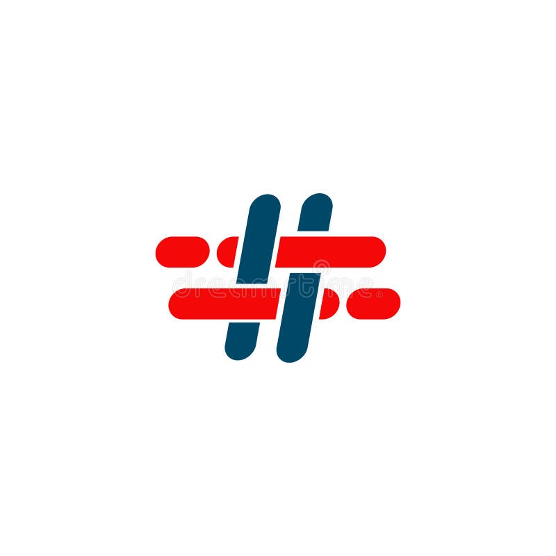 Hash Tag Logo Design Vector Template Stock Vector - Illustration of ...