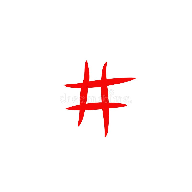 Hash Tag Logo Design Vector Template Stock Vector - Illustration of ...