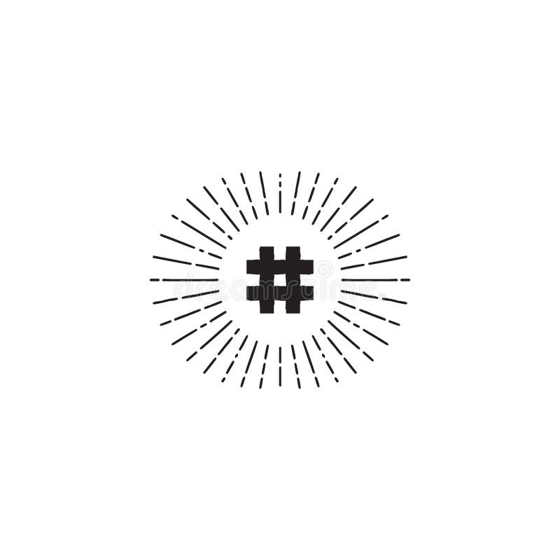 Hash Tag Logo Design Vector Template Stock Vector - Illustration of ...